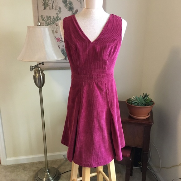 Modcloth | Dresses | Deep Berry Corduroy Dress With Pockets | Poshmark